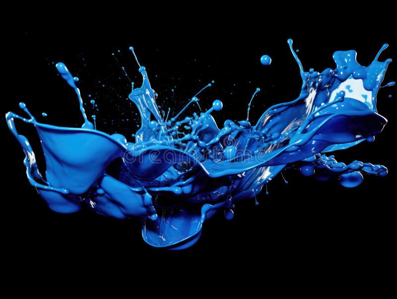 Blue Paint Splash on Black Background Stock Photo - Image of motion ...