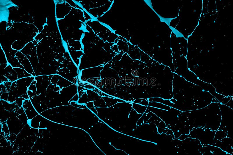 Blue Paint Splash Isolated on Black Background. Stock Image - Image of ...