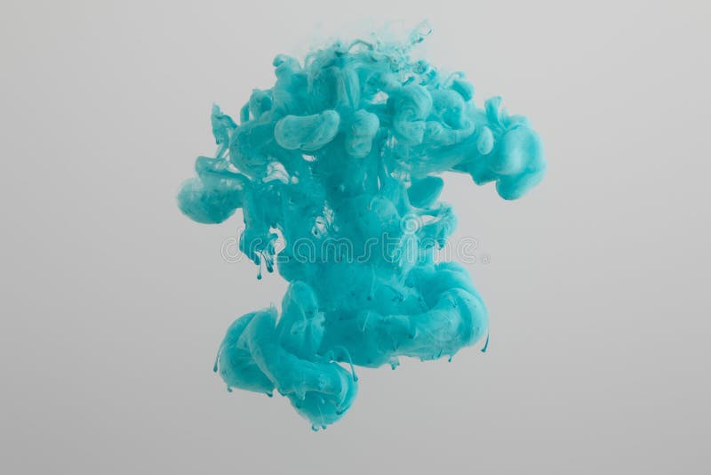 Blue Paint Splash Isolated on Grey Stock Image - Image of swirls ...