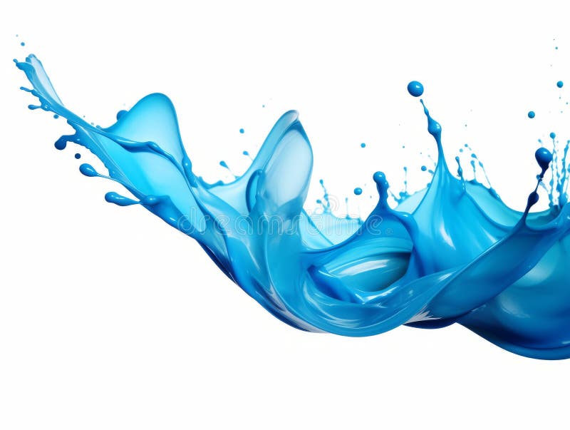 Blue Paint Splash on White Background Stock Illustration - Illustration ...