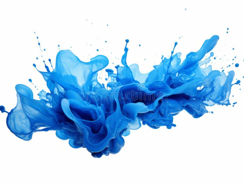 Blue Paint Splash on White Background Stock Illustration - Illustration ...