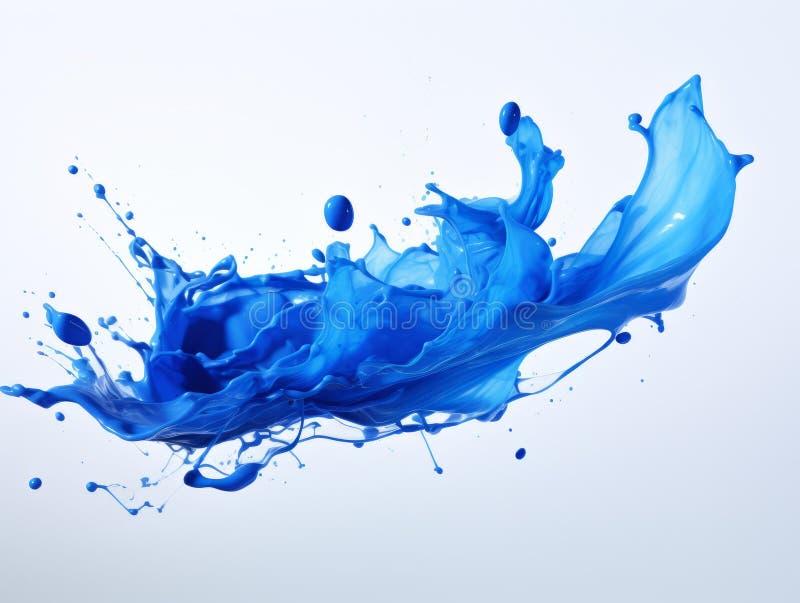 Blue Paint Splash on White Background Stock Illustration - Illustration ...