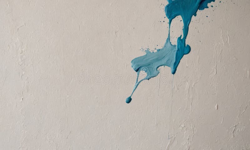 Blue Paint Splash on White Wall with Plaster Texture with Copyspace ...