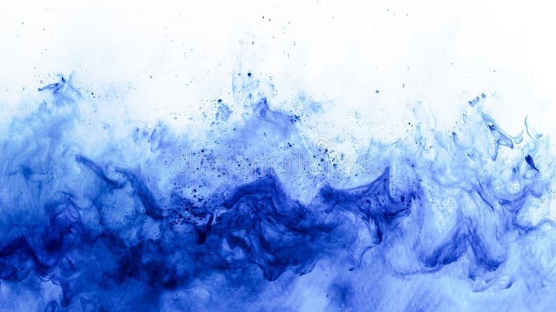 A Blue Paint is Being Splashed on a White Surface, AI Stock Image ...