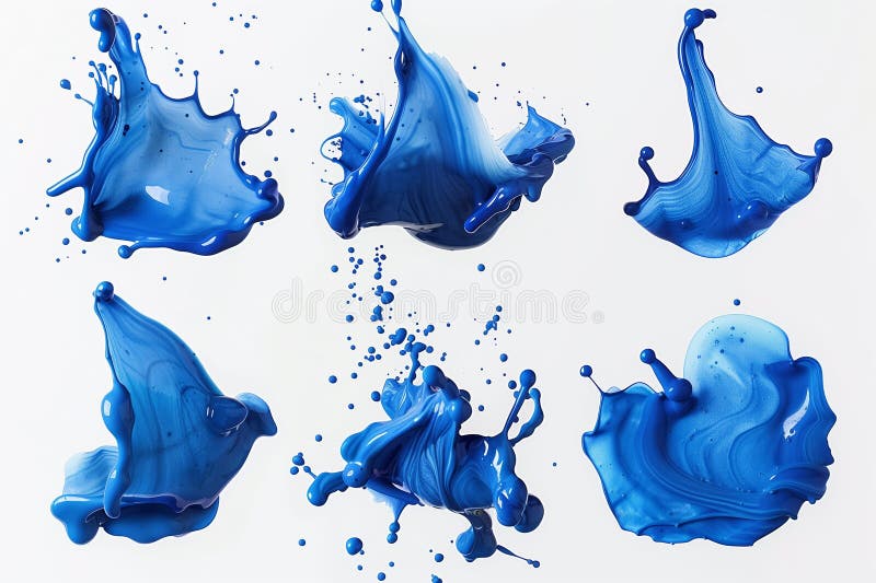 Blue Paint Splashes on White Background Stock Illustration ...