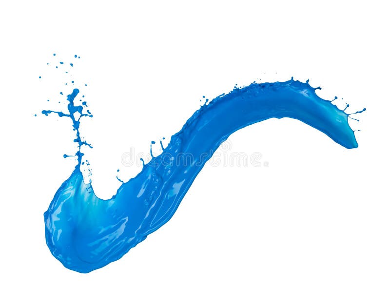 Blue Paint Splashes on White Background Stock Photo - Image of brush ...
