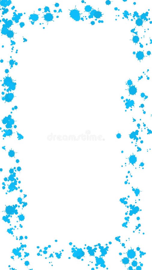 Blue Paint Splatters Framing a White Background, Creative Abstract ...