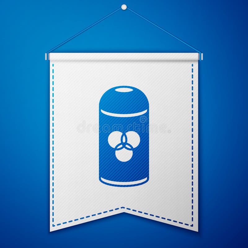 Blue Paint Spray Can Icon Isolated on Blue Background. White Pennant ...