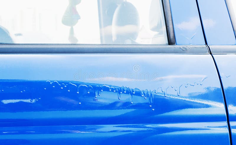Paint Stains from a Poorly Painted Car Stock Photo - Image of material ...