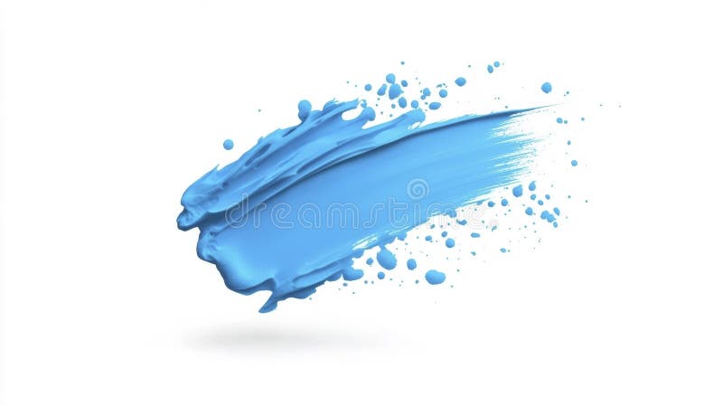Blue Paint Stroke Isolated on White Background Stock Illustration ...