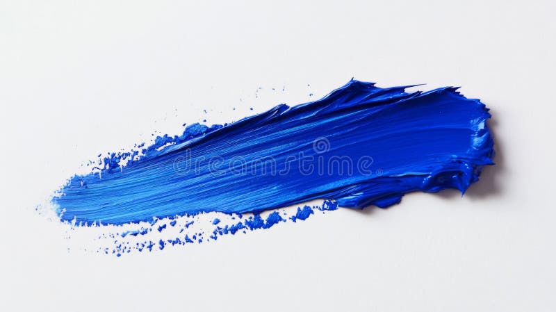 Blue Paint Stroke on White Background Stock Illustration - Illustration ...