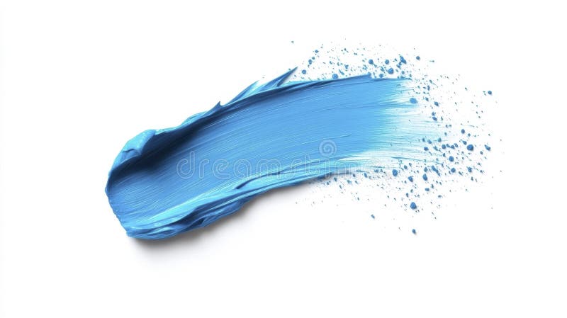 Blue Paint Stroke on White Background Stock Illustration - Illustration ...
