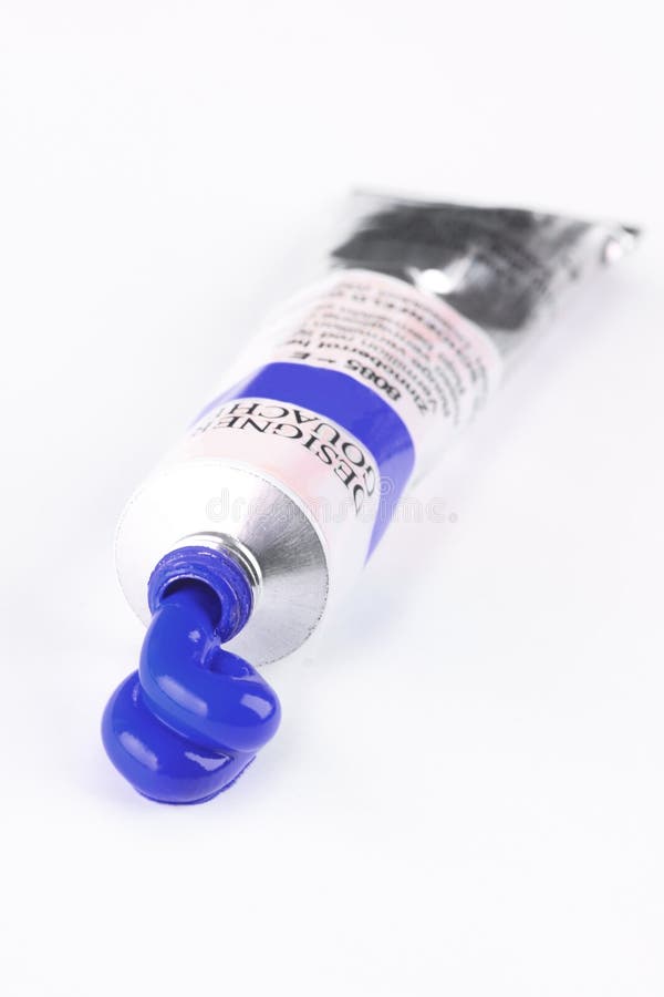 Blue paint tube stock photo. Image of colors, school, design - 689384