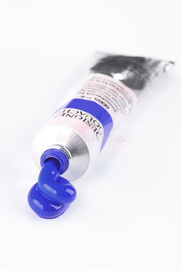 Blue paint tube stock photo. Image of colors, school, design - 689384