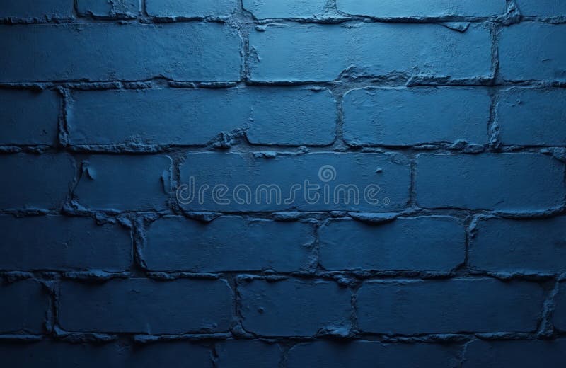 Blue Painted Brick Wall Texture. Weathered Grunge Background. Rough ...