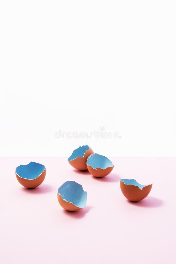 Blue Painted Easter Egg Shells Stock Image - Image of paper, series ...