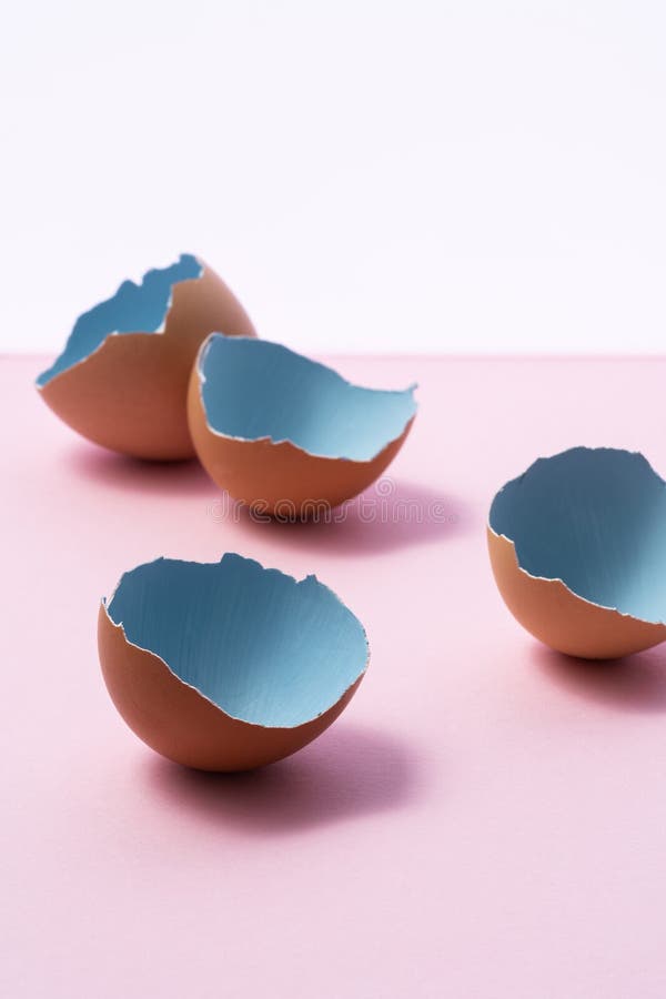 Blue Painted Easter Egg Shells Stock Image - Image of colors, bright ...