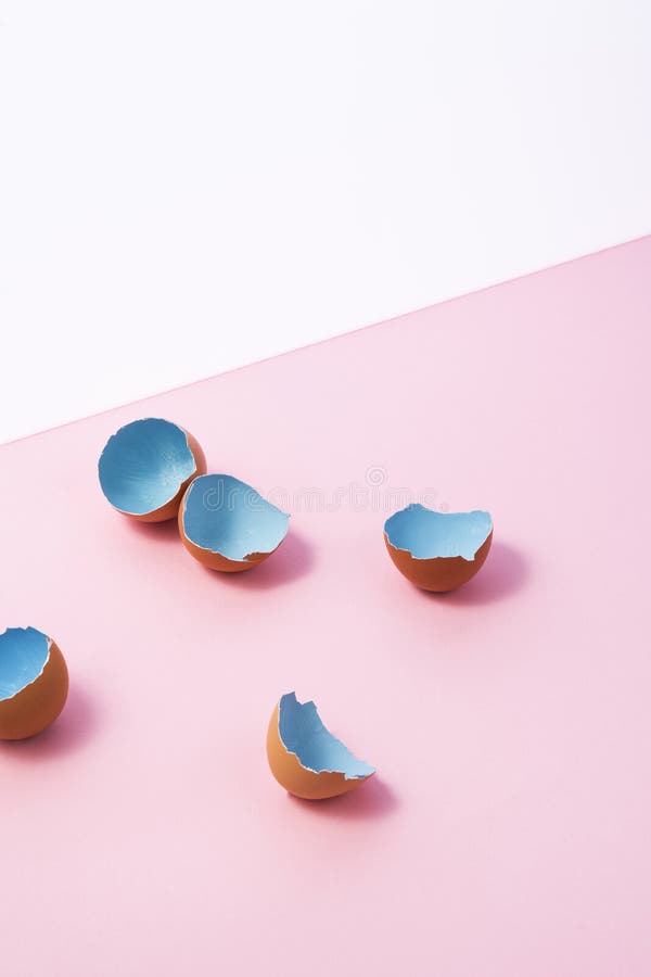 Blue Painted Easter Egg Shells Stock Image - Image of space, easter ...