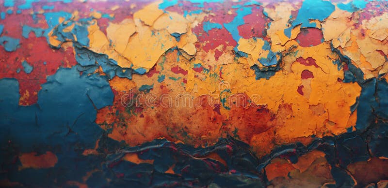 Blue Painted Metal with a Rust Texture Stock Image - Image of rusty ...