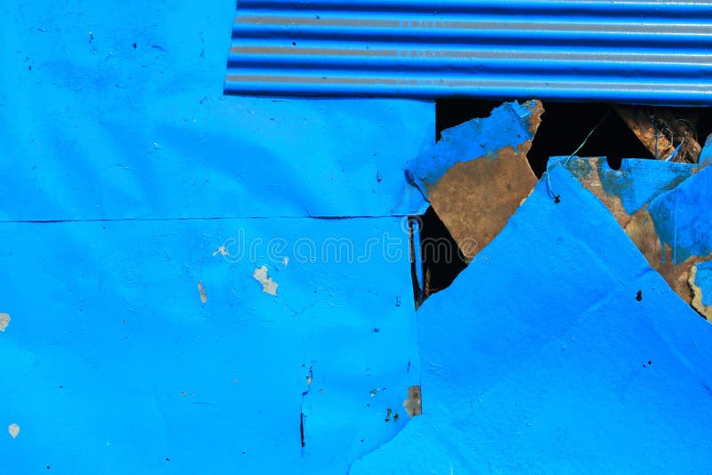 Blue painted metal stock photo. Image of painted, wall - 143898932