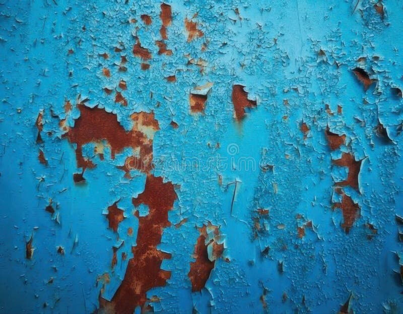 Blue Painted Rusted Metal Background with Erosion Stock Illustration ...