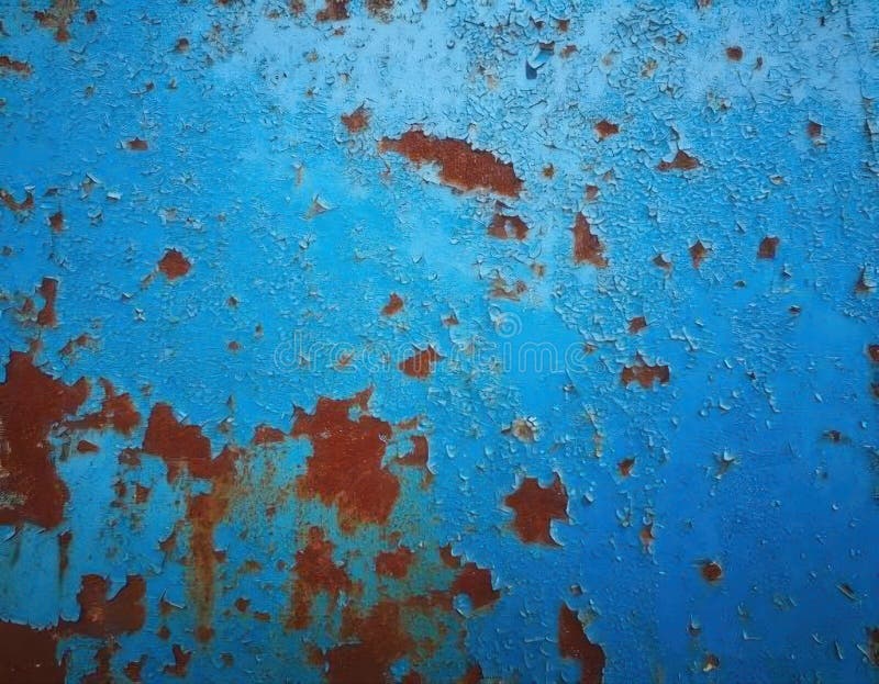 Blue Painted Rusted Metal Background with Erosion Stock Illustration ...