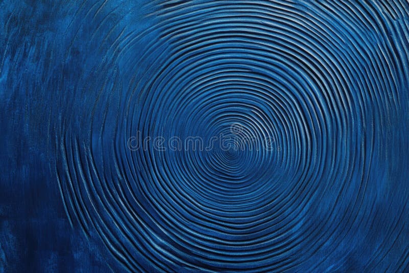 A Blue Painting Featuring a Circular Design Stock Image - Image of ...