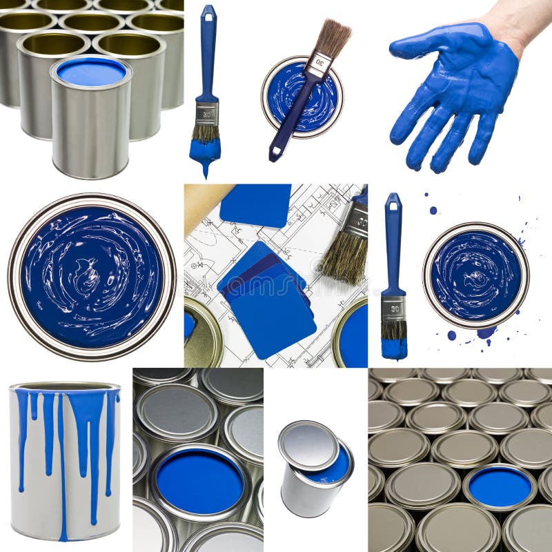Blue Painting objects stock image. Image of white, plan - 21767143
