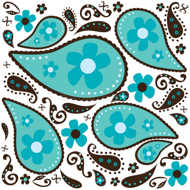 Blue Paisley Design stock vector. Illustration of decor - 10325728