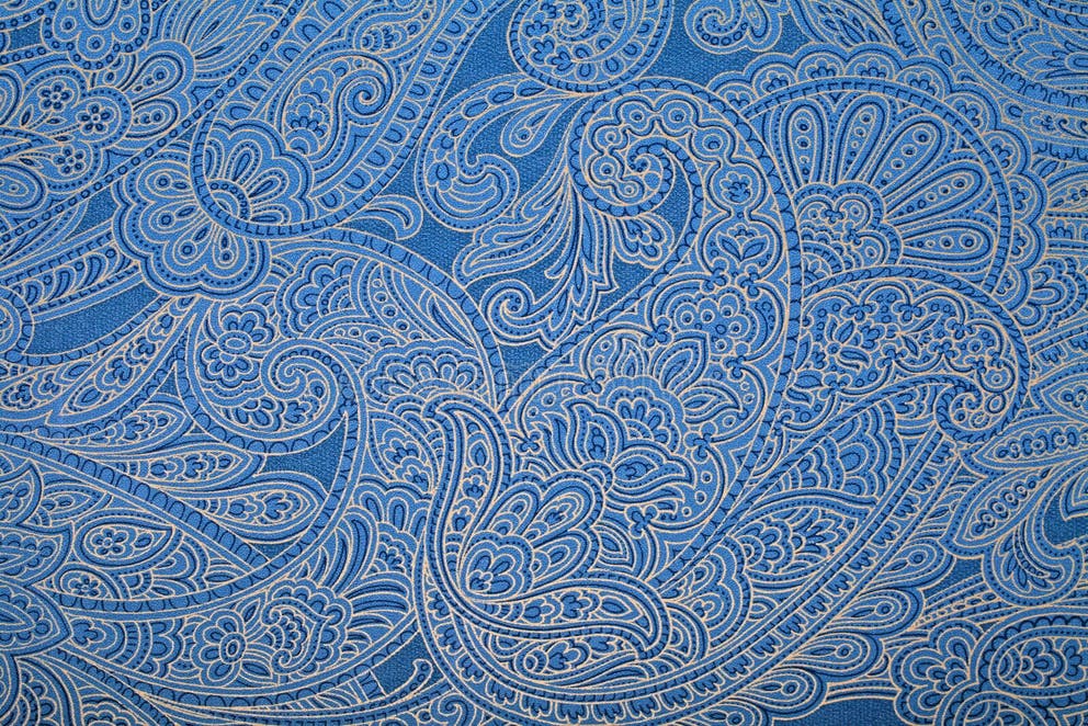 Blue Paisley Pattern Wallpaper Stock Photo - Image of floral, flower ...