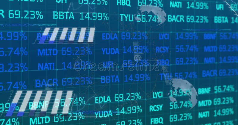 Blue and Pale Blue Stock Market Data Rolling and Processing Over a Grid ...