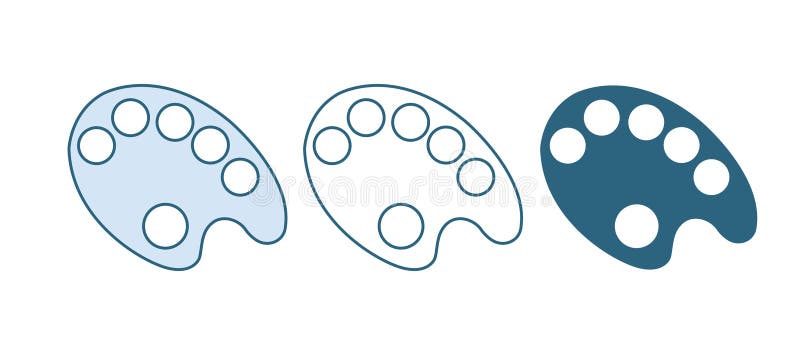 Blue Palette Icon Isolated on White Background. Vector Stock ...