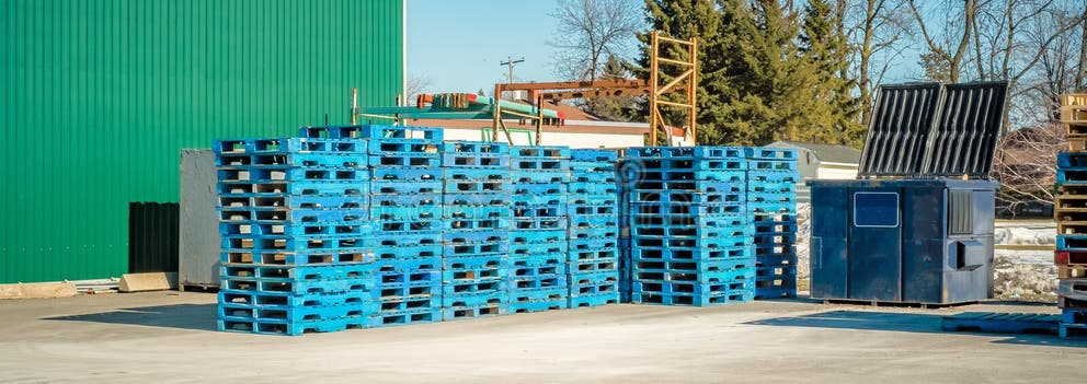 Blue palettes stock image. Image of building, wood, handling - 68754371