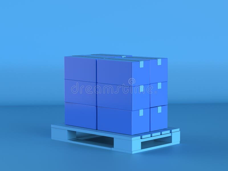 Blue Pallet on Blue Background Stock Illustration - Illustration of ...