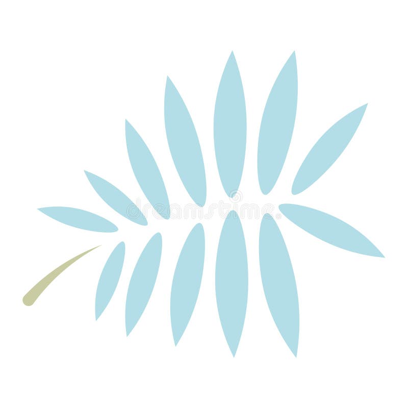 Blue Palm Leaf Silhouette. Vector Stock Vector - Illustration of ...