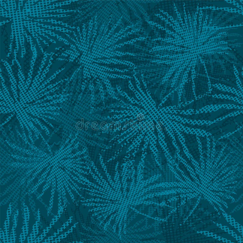 Blue Palm Tree Branches On Abstract Background. Stock Vector ...