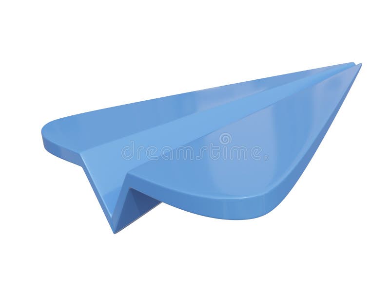 Blue Paper Airplane Icon. 3d Render. Stock Illustration - Illustration ...