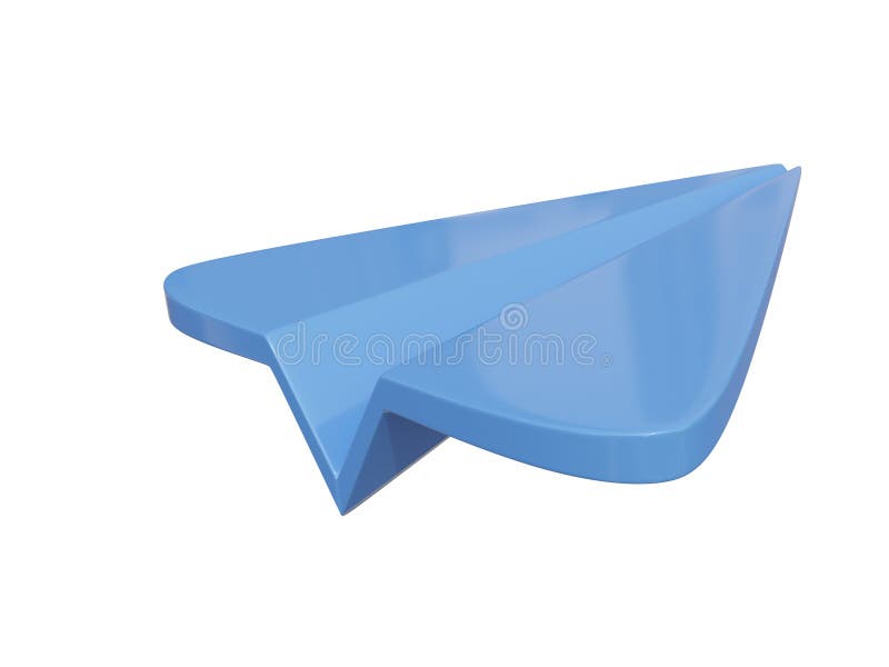 Blue Paper Airplane Icon. 3d Render. Stock Illustration - Illustration ...