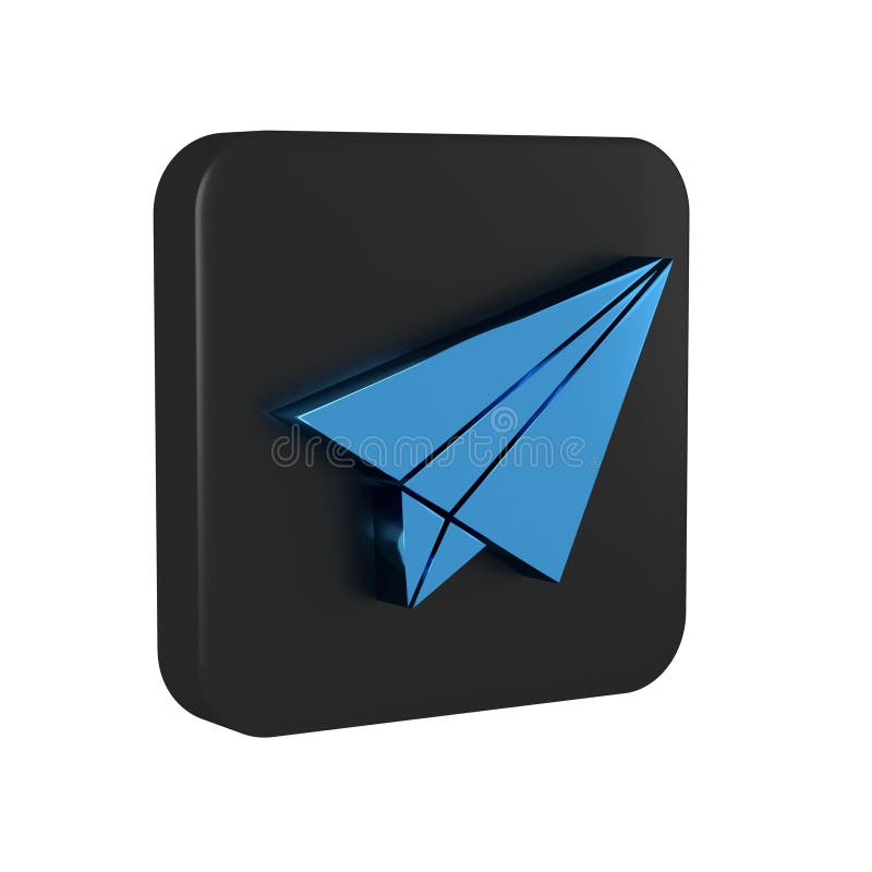 Blue Paper Airplane Icon Isolated on Transparent Background. Black ...