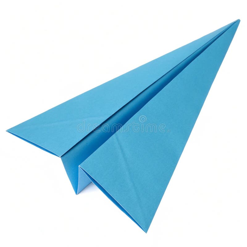 Blue Paper Airplane stock illustration. Illustration of flying - 357821614