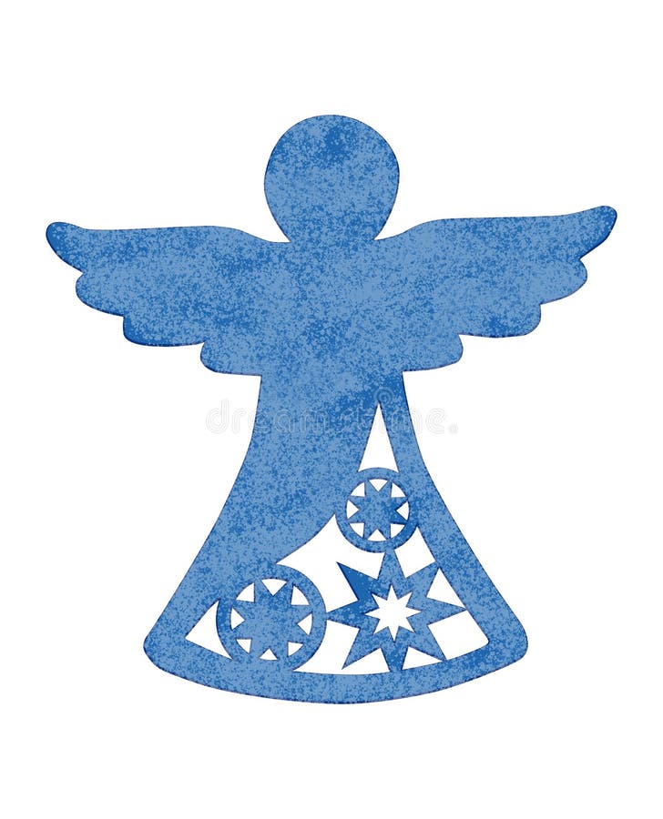 Blue Paper Angel and Stars Isolated on White Stock Image - Image of ...