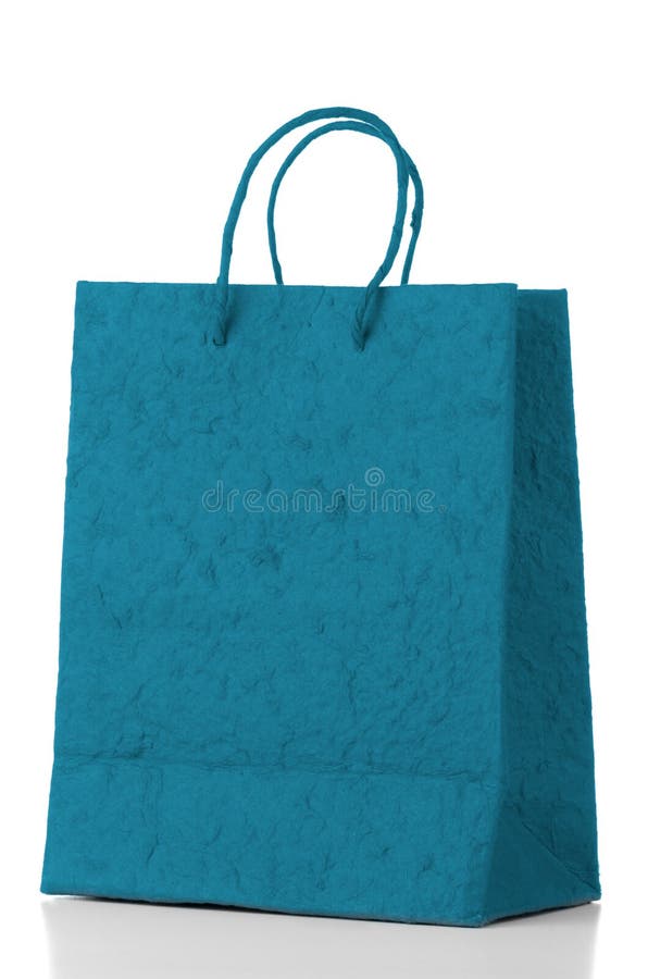 Blue paper bag stock photo. Image of object, purchase - 23214472