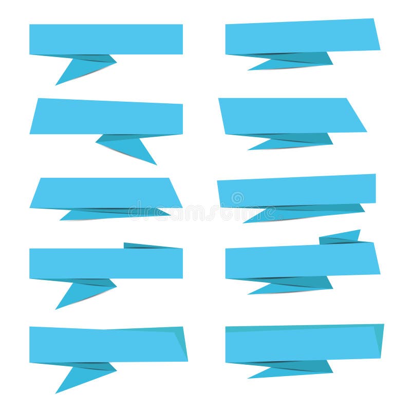 Blue Paper Banner with Shadow Stock Illustration - Illustration of ...