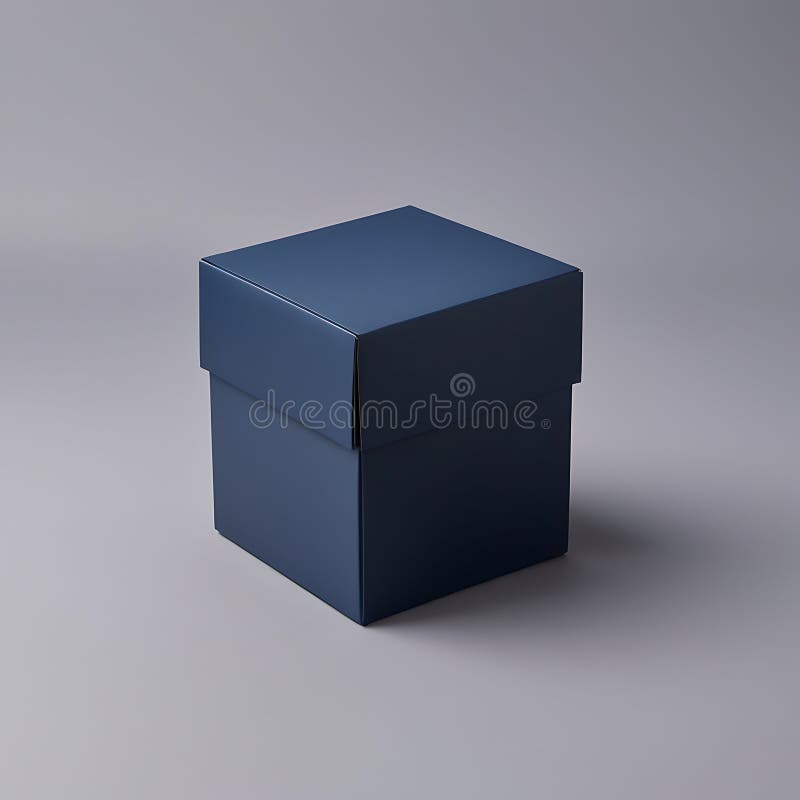 Blue Paper Box, White Background Stock Illustration - Illustration of ...