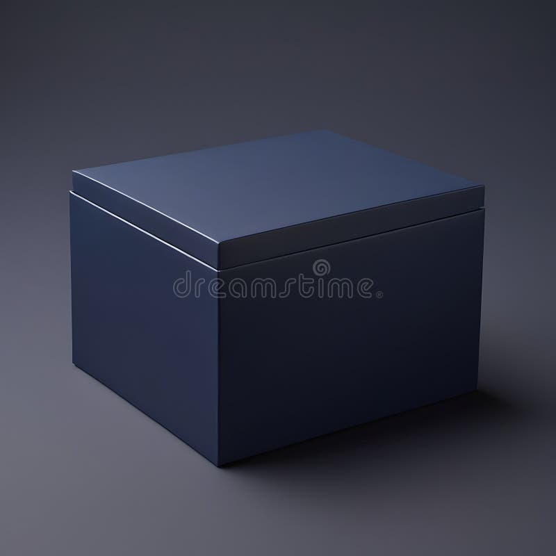 Blue Paper Box, White Background Stock Illustration - Illustration of ...