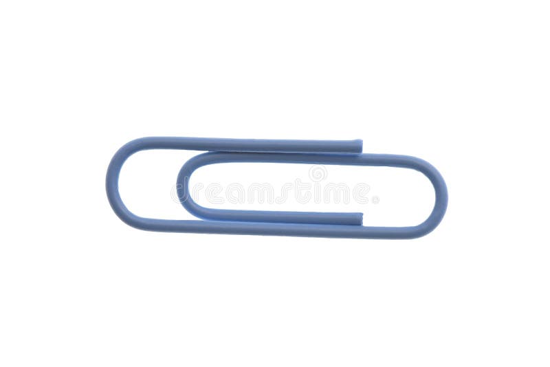 Blue Paper Clip Isolated on White Background Stock Image - Image of ...