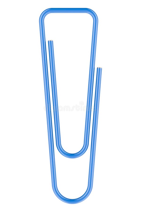 Blue Paper Clip with PVC Coated, 3D Rendering Stock Illustration ...