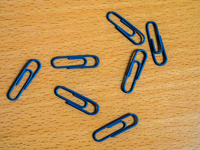 Blue paper clips stock image. Image of metal, clip, attached - 89450039