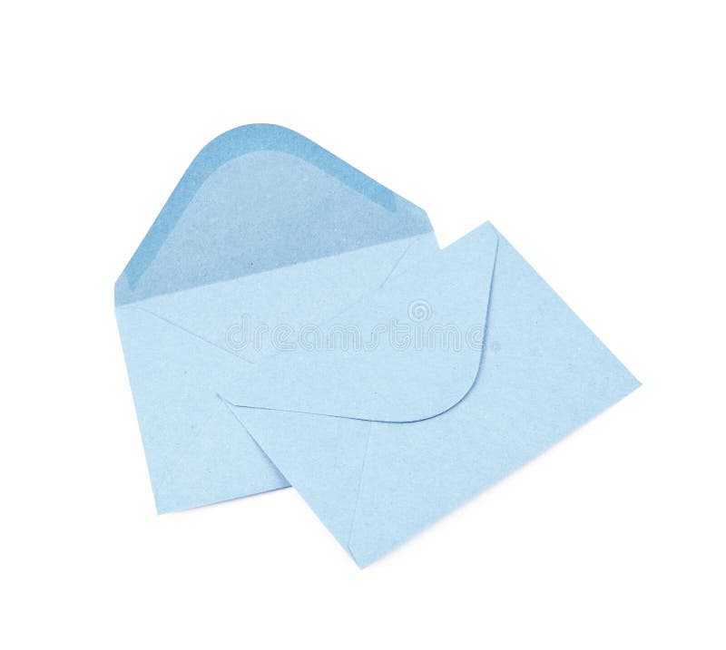 Blue Paper Envelope Isolated Stock Photo - Image of mailing, empty ...