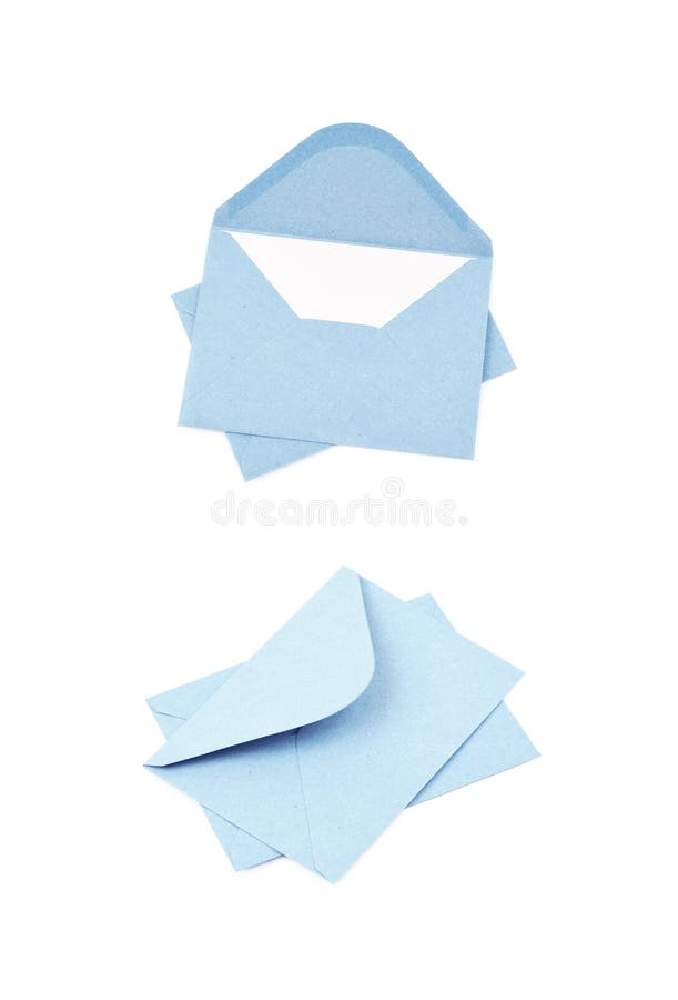 Blue Paper Envelope Isolated Stock Photo - Image of office, card: 107565060